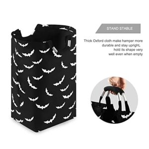 XUWU 50L Laundry Basket Halloween Bats Goth Foldable Laundry Hamper with Padded Handles Waterproof Durable Clothes Hamper Storage Basket for Toys Clothes Organizer