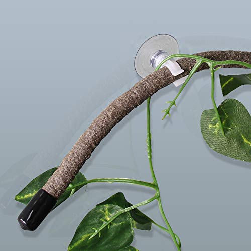 Coolrunner 8FT Reptile Vines and Flexible Reptile Leaves with Suction Cups Jungle Climber Long Vines Habitat Decor for Climbing, Chameleon, Lizards, Gecko