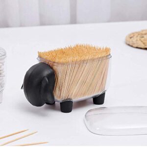 Creative Dustproof Storage Box for Office Stationery, Toothpicks, Cotton Swabs, etc. (Sheep) (Black and White)