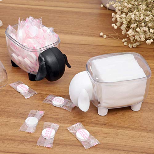 Creative Dustproof Storage Box for Office Stationery, Toothpicks, Cotton Swabs, etc. (Sheep) (Black and White)