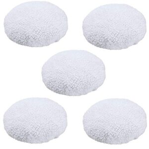 kingbra car polisher pad bonnet (7 to 8 inch), 5pcs wool polishing bonnet orbital buffing pad cover waxer bonnet for car polisher