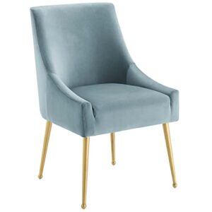 Modway Discern Upholstered Performance Velvet Dining Chair Set of 2, Light Blue