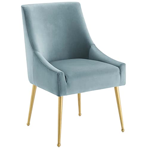 Modway Discern Upholstered Performance Velvet Dining Chair Set of 2, Light Blue