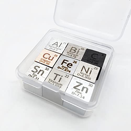 0.39" Element Cube Set 10mm Density Cubes for Periodic Table Collection Up to 99.99% Purity (0.39“, 9-01)