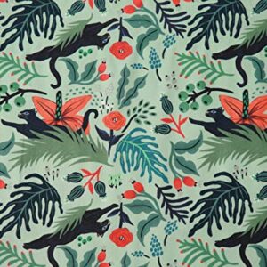 COTTONVILL MALLANGLUNA Collection 20COUNT Cotton Print Quilting Fabric-Floral Forest (1yard, Jaguar-1)