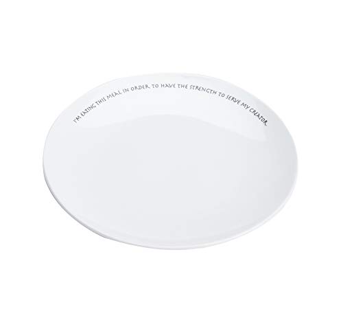 Mind Reader Set of 3 Religious Plates/Bowl, Comes with Large Dinner Plate, Medium Snack Plate, Small Soup or Salad Bowl, White