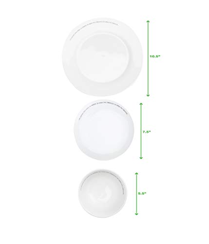 Mind Reader Set of 3 Religious Plates/Bowl, Comes with Large Dinner Plate, Medium Snack Plate, Small Soup or Salad Bowl, White