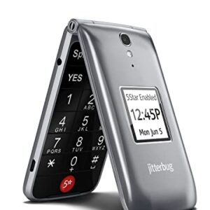 Jitterbug 4043S5RRY Flip Easy-to-Use 4G Prepaid Cell Phone Graphite