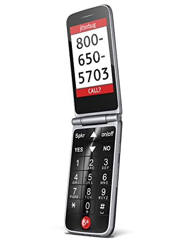 Jitterbug 4043S5RRY Flip Easy-to-Use 4G Prepaid Cell Phone Graphite