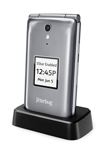 Jitterbug 4043S5RRY Flip Easy-to-Use 4G Prepaid Cell Phone Graphite