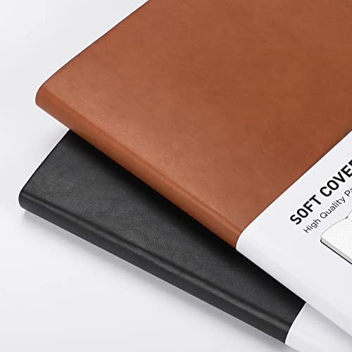 RETTACY Composition Notebook 2 Pack - B5 Notebooks and Journals with Soft Leather Cover,408 Pages,100gsm Thick Lined Paper,7.6" X 10"