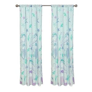 Kidz Mix Mystical Mermaid Window Curtains, 48x84, Blue