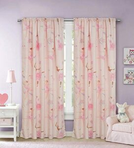 kidz mix dancing ballerina window curtains, 48x84, pink