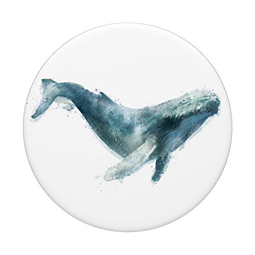 Grey Humpback Whale painting PopSockets Grip and Stand for Phones and Tablets