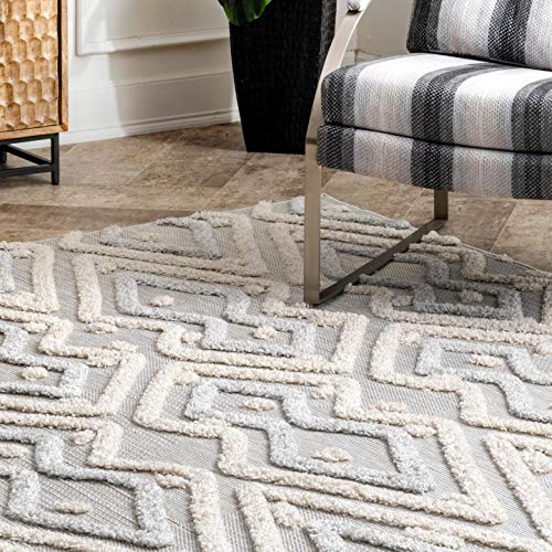 nuLOOM Midwest Raised Theta Trellis Area Rug, 5' x 8', Beige