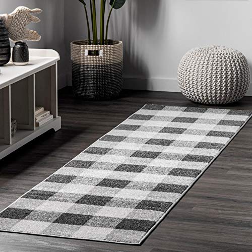 nuLOOM Buffalo Plaid Area Rug, 6' 7" x 9', Grey