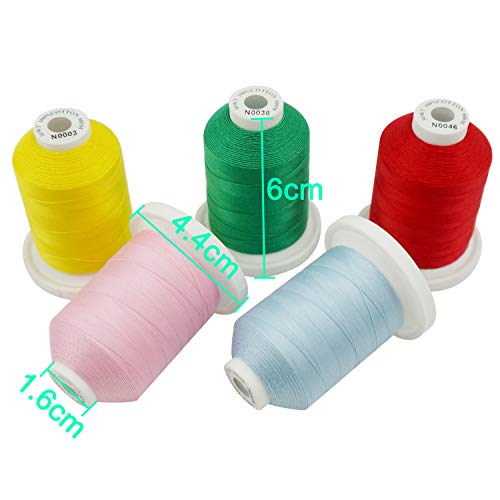 New brothread - 18 Options - Multi-Purpose 100% Mercerized Cotton Threads 50S/3 600M(660Y) Each Spool for for Quilting, Serger, Sewing and Embroidery - 24 Basic Colors