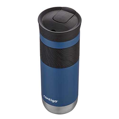 Contigo Byron Vacuum-Insulated Stainless Steel Travel Mug with Leak-Proof Lid, Reusable Coffee Cup or Water Bottle, BPA-Free, Keeps Drinks Hot or Cold for Hours, 20oz 2-Pack, Sake & Blue Corn