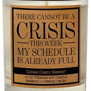 There Cannot Be A Crisis This Week - Funny Candles for Women, Men - Funny Going Away Gift for Coworker Thank You Candle, Funny Work Gifts, Work Bestie Gifts, Boss Gift, New Job Gifts, Made in USA