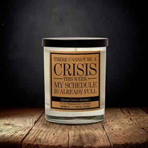 There Cannot Be A Crisis This Week - Funny Candles for Women, Men - Funny Going Away Gift for Coworker Thank You Candle, Funny Work Gifts, Work Bestie Gifts, Boss Gift, New Job Gifts, Made in USA