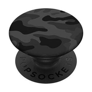 cute black camo pattern darck grey design for boys girls popsockets swappable popgrip