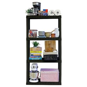 koolatron oskar 4-tier storage shelf, heavy duty shelving unit, 400lbs(14 x 30 x 57 inch), multipurpose organizer for garage, laundry room, utility shed, made in north america, black