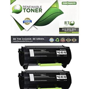 Renewable Toner Compatible Toner Cartridge Replacement for Lexmark 51B1000 MS MX Series MS317 MS417 MS517 MS617 (Pack of 2)