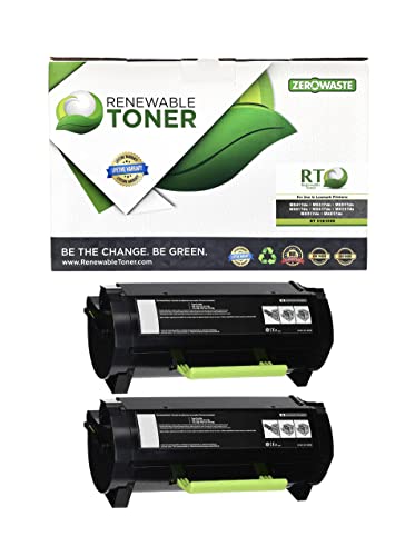 Renewable Toner Compatible Toner Cartridge Replacement for Lexmark 51B1000 MS MX Series MS317 MS417 MS517 MS617 (Pack of 2)