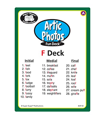 Super Duper Publications | Articulation Photos F Fun Deck Flash Cards | Educational Learning Resource for Children