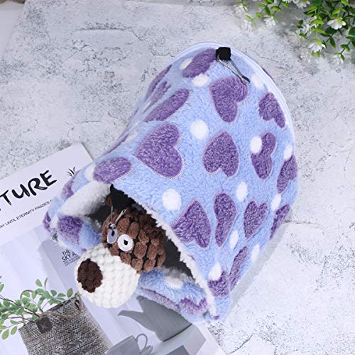 POPETPOP Bird Snuggle Sack - Guinea Pig Bedding Rat House Bed Winter Warm Fleece Small Pet Syrian Hamster Chinchilla Bed House Cage Bird Nest - 21x20cm