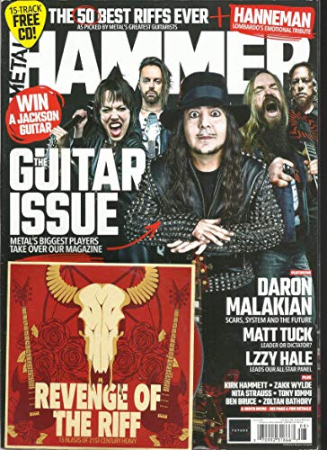 METAL HAMMER MAGAZINE, THE GUITAR ISSUE AUGUST, 2018 NO. 311 FREE CD (PLEASE NOTE: ALL THESE MAGAZINES ARE PET & SMOKE FREE MAGAZINES. NO ADDRESS LABEL. (SINGLE ISSUE MAGAZINE)