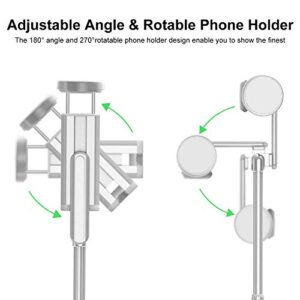 ATUMTEK Bluetooth Selfie Stick Tripod, Extendable 3 in 1 Aluminum Selfie Stick with Wireless Remote and Tripod Stand 270 Rotation for iPhone 13/12/11 Pro/XS Max/XS/XR/X, Samsung and Smartphone White