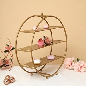 efavormart 21" gold metal tiered cupcake stand 3 tier dessert stand cupcake holder