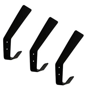 tetra-teknica home essentials metal wall hook, matte black, 3 pack