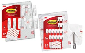 command wall hooks bundle - command small wire toggle hooks 16 hooks with medium utility hooks 9 wall hooks, command strips included