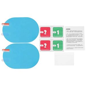 rearview mirror rain film, 100x145mm oval blue car rearview mirror rain protective film anti-fog rainproof sticker