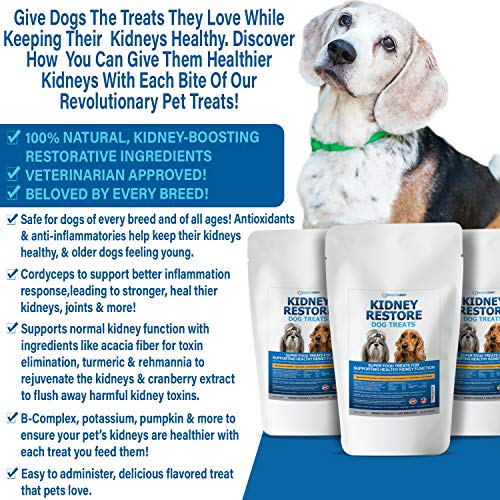 Kidney Restore Dog Treats: Restorative Dog Treats for Kidney Issues, Low Protein Dog Treats for Any Kidney Diet Dog Food, Special Renal Treats for Supporting Good Kidney Health for Dogs. Best Treat!