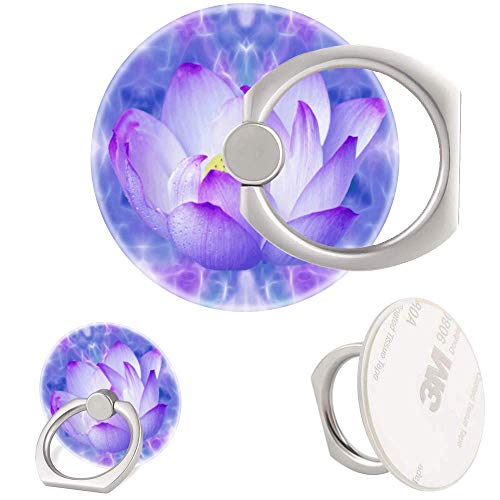 (3 Pack) Mobile Phone Ring Holder Finger Grip,Purple Lotus Flower Cell Phone Stand Collapsible Kickstand Compatible with All Smartphone