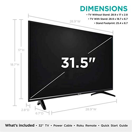 Hisense 32-Inch Class H4 Series LED Roku Smart TV with Alexa Compatibility (32H4F, 2020 Model)