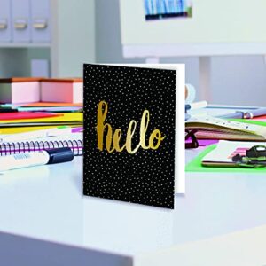 Hello Greeting Cards, All Occasion Cards, 100-Pack, 4 x 6 inch, 4 Elegant Cover Designs, Blank Inside, by Better Office Products, Thinking of You Cards, Hello Note Cards, with Envelopes, 100 Pack