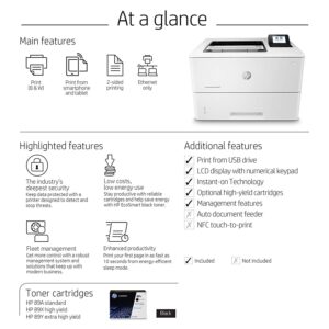 HP LaserJet Enterprise M507dn Monochrome Printer with built-in Ethernet & 2-sided printing (1PV87A) White