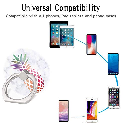 (3 Pack) Mobile Phone Ring Holder Finger Grip,White Marble Rose Gold Pineapple Cell Phone Stand Collapsible Kickstand Compatible with All Smartphone