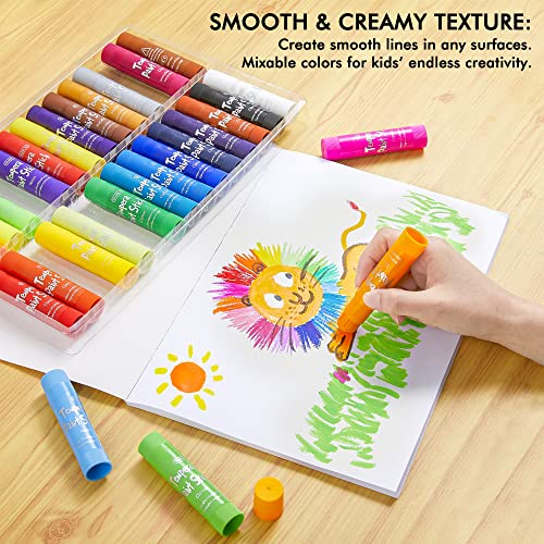 Tempera Paint Sticks, 32 Colors Solid Tempera Paint for Kids, Super Quick Drying, Works Great on Paper Wood Glass Ceramic Canvas