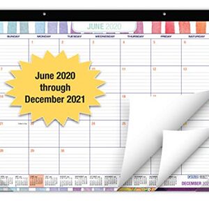 Desk Calendar 2020-2021: Large Monthly Pages - 22"x17" - Runs from June 2020 Through December 2021 - Desk/Wall Calendar can be Used Throughout 2021.