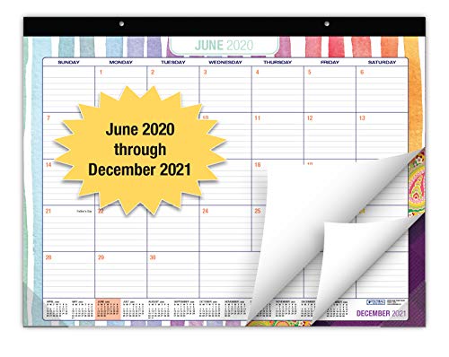 Desk Calendar 2020-2021: Large Monthly Pages - 22"x17" - Runs from June 2020 Through December 2021 - Desk/Wall Calendar can be Used Throughout 2021.