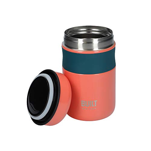 BUILT Double Wall Vacuum Insulated Flask for Hot and Cold Foods, 490 ml, Tropics