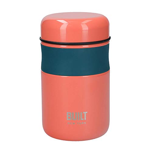 BUILT Double Wall Vacuum Insulated Flask for Hot and Cold Foods, 490 ml, Tropics