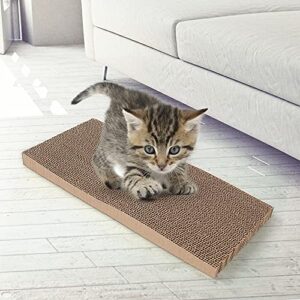 PrimePets Cat Scratcher Cardboard for Indoor Cats, 3 in 1, Cat Scratch Pad with Box, Cat Scratching Board, Reversible Corrugated, Furniture Protector, Catnip Included