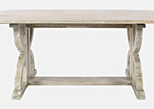 Jofran Fairview Rustic Trestle Dining Table, 78''Lx42Wx30''H, Ash