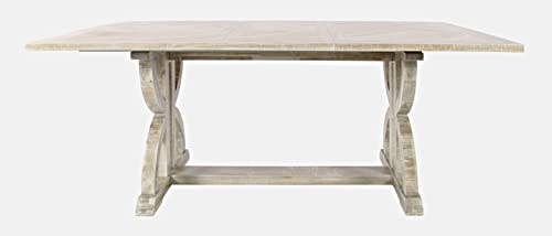 Jofran Fairview Rustic Trestle Dining Table, 78''Lx42Wx30''H, Ash